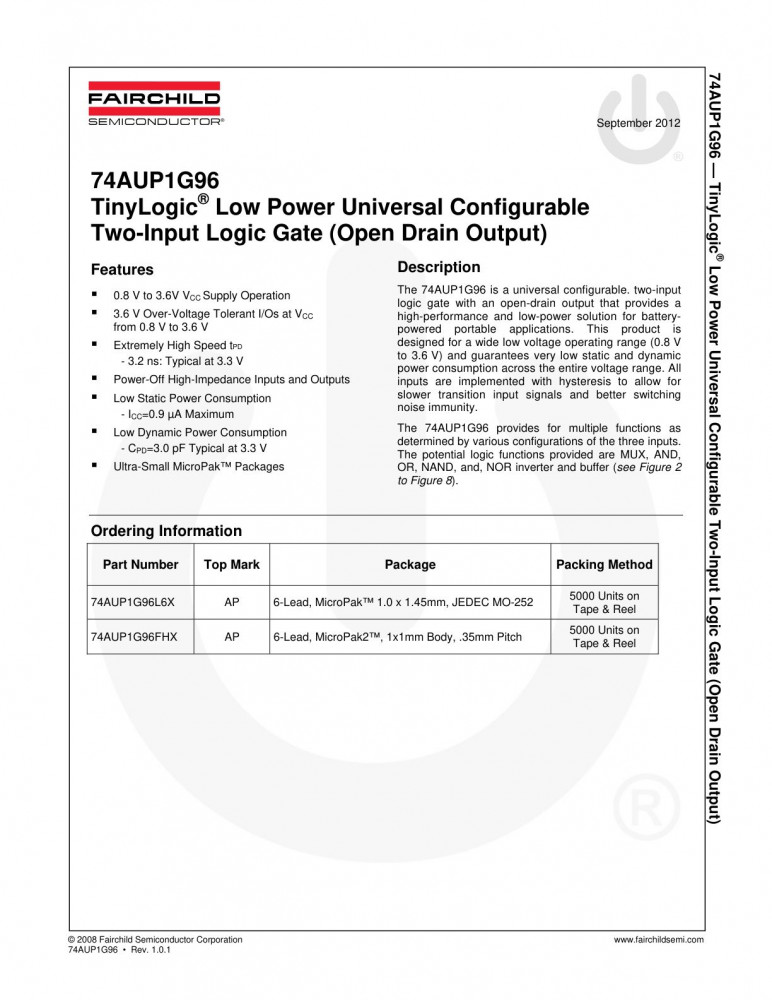 74AUP1G96 datasheet preview, page 2