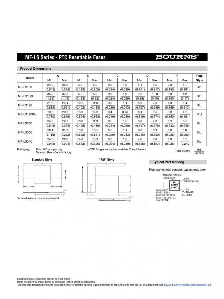 MF-LS180 datasheet page 2