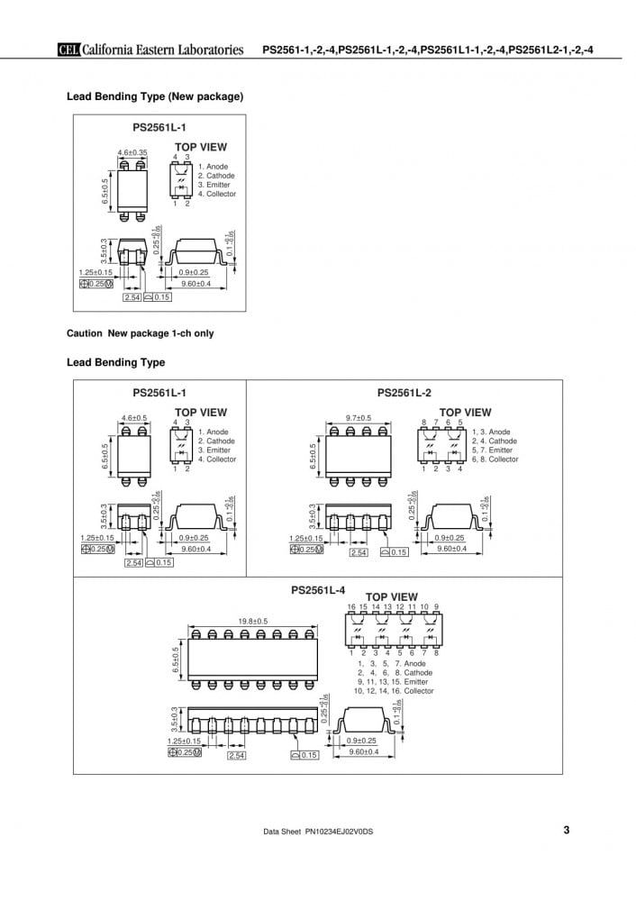 PS2561 series datasheet page 3