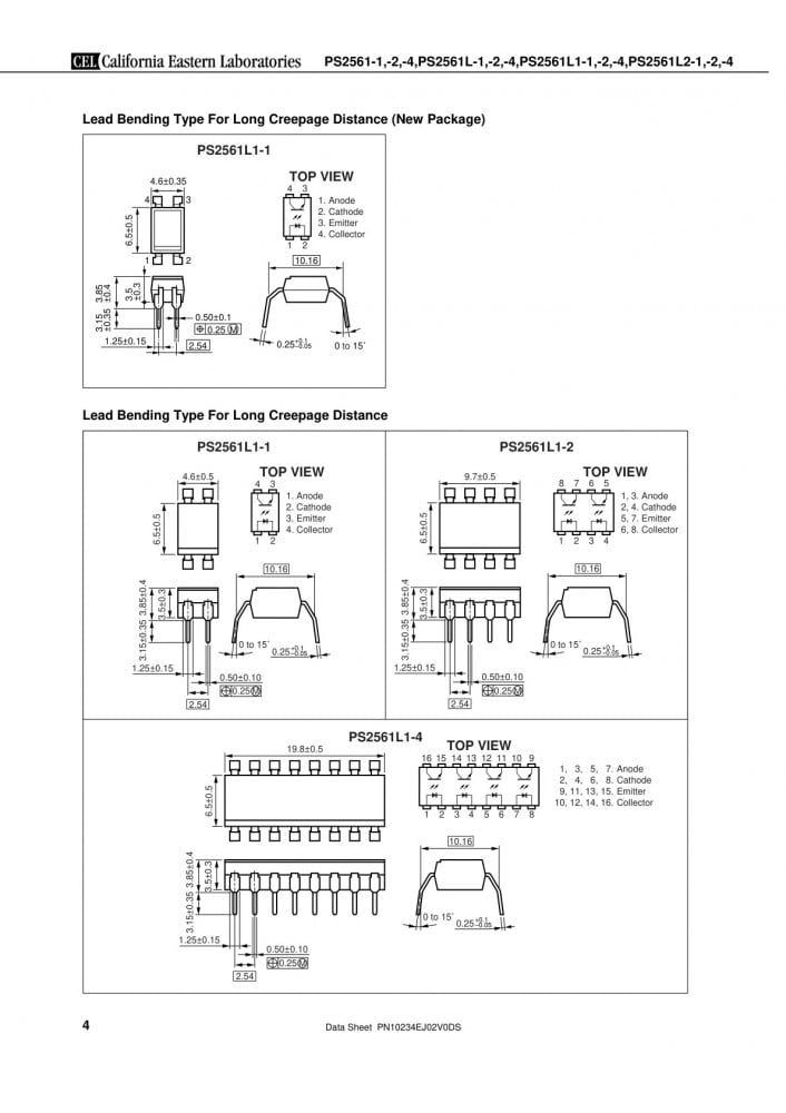 PS2561 series datasheet page 4