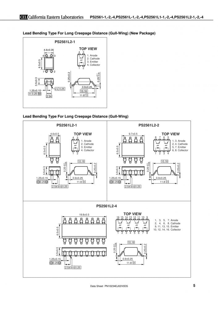 PS2561 series datasheet page 5