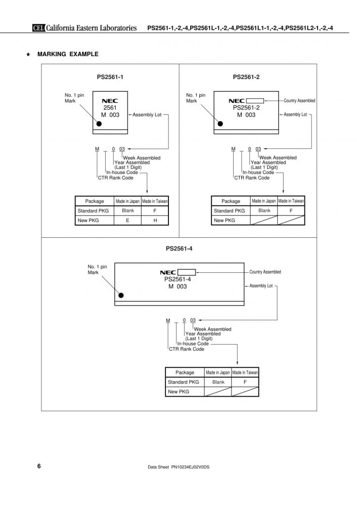PS2561 series datasheet page 6