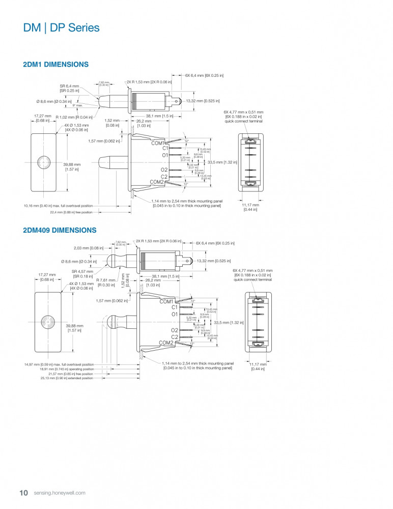 Honeywell DM DP datasheet page 10