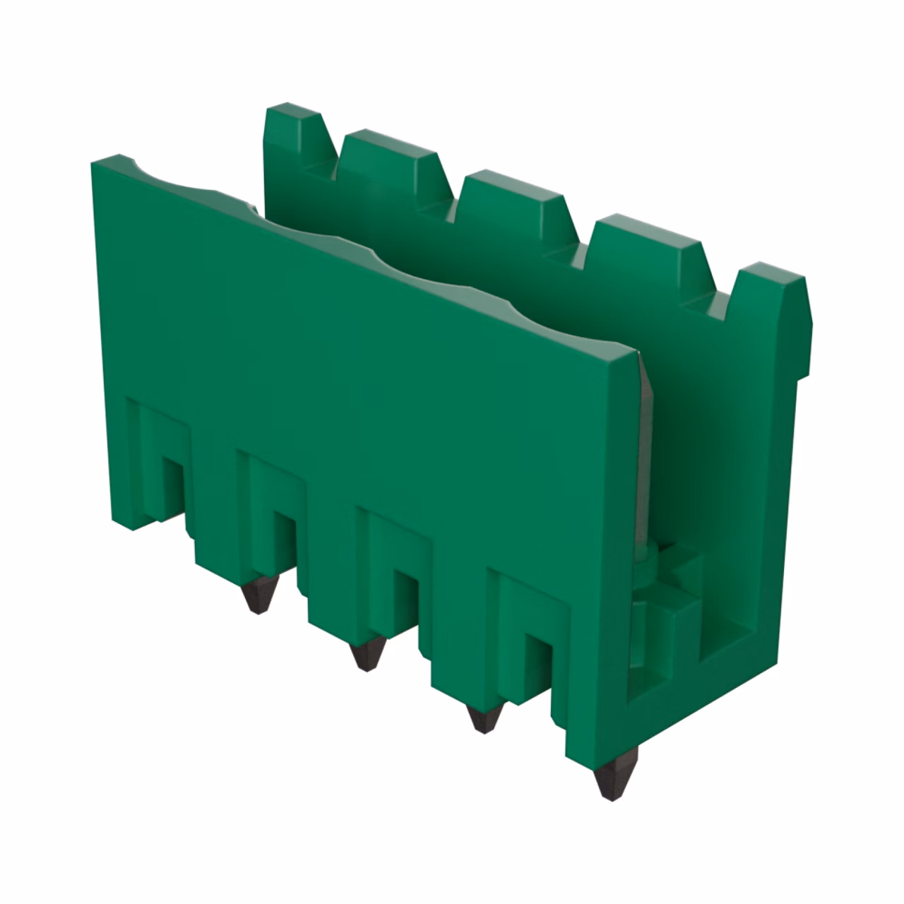 5.08mm Pitch Eurostyle Vertical PCB Header, Open Ends, Green Housing, 4 Circuits for sale