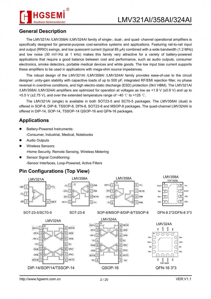 LMV358AIM/TR datasheet page 2