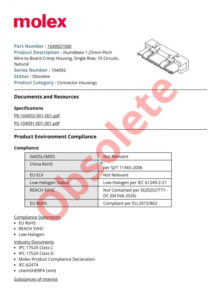 Product specification page 1