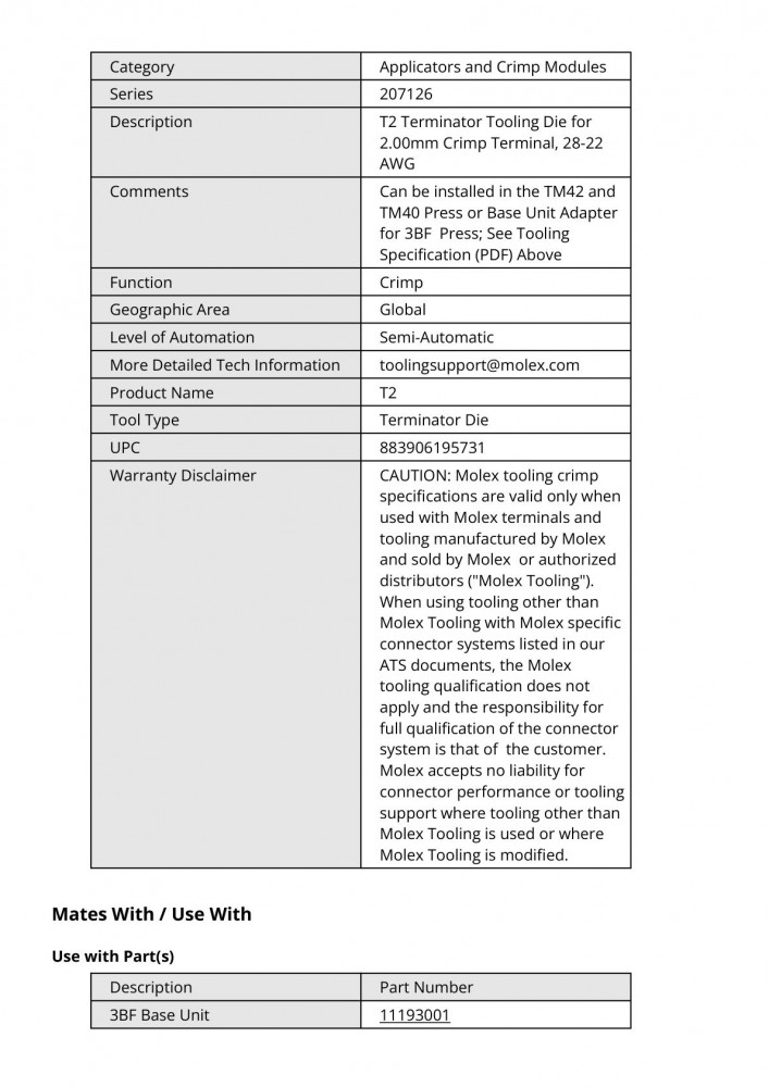 Technical document page 2 for MOLEX 639107600
