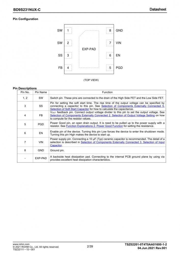 BD9S231NUX-CE2 datasheet page 2