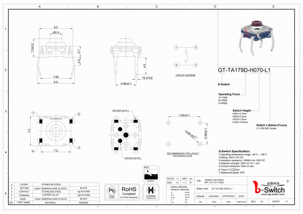 GT-TA179D-H070-L1 product document preview