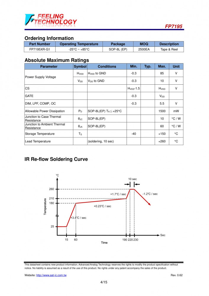 FP7195XR-G1 datasheet page 4