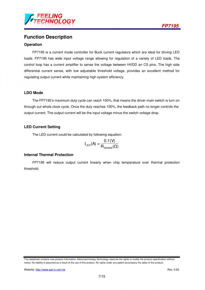 FP7195XR-G1 datasheet page 7