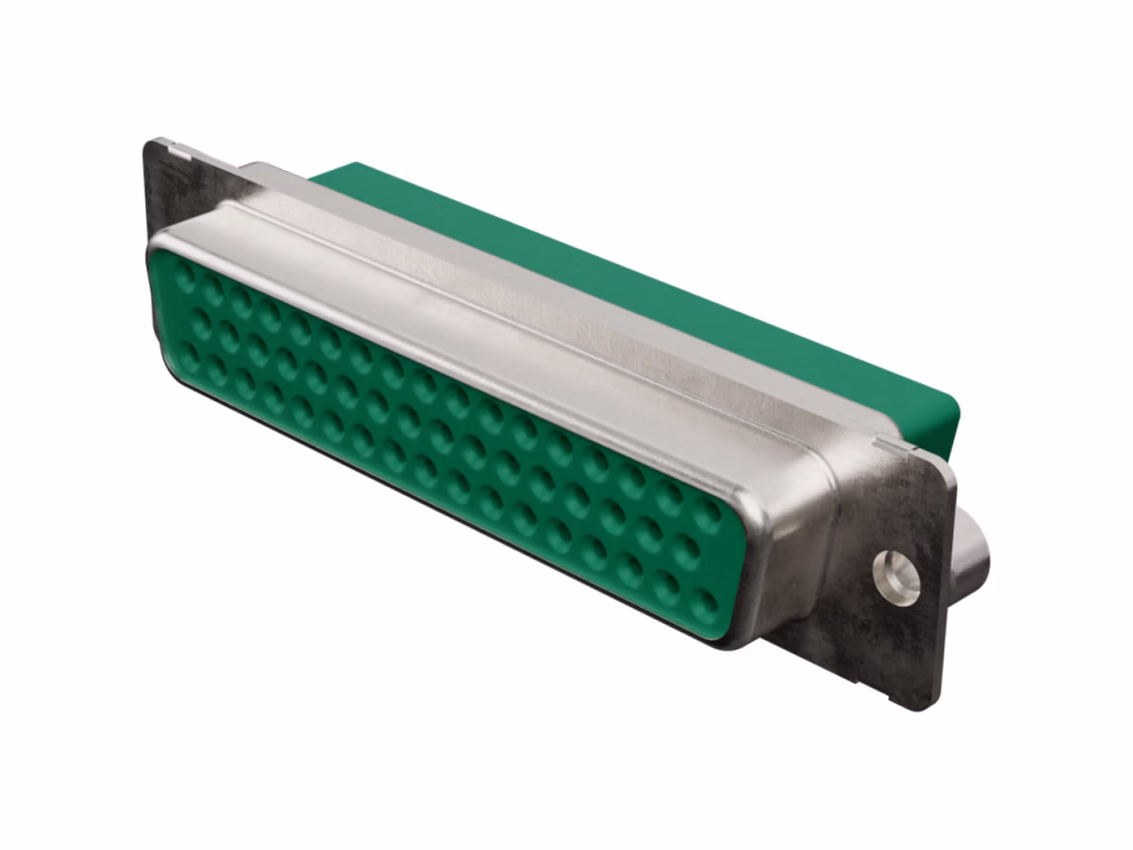 FCT Standard-Density D-Sub Crimp Housing, Female, Shell without Dimples, 4.10mm M3 Clinch Nut, 50 Circuits, Green Front and Rear Insulator, Crimp Contacts Included for sale