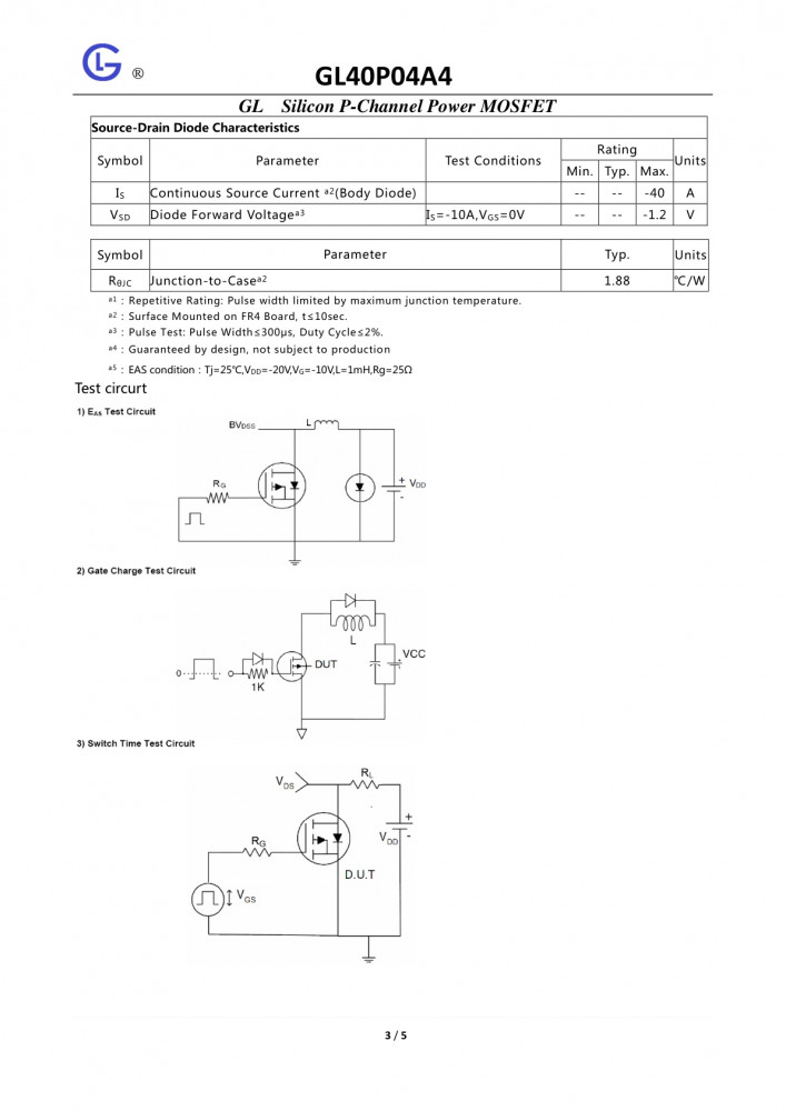 GL40P04A4 datasheet page 3