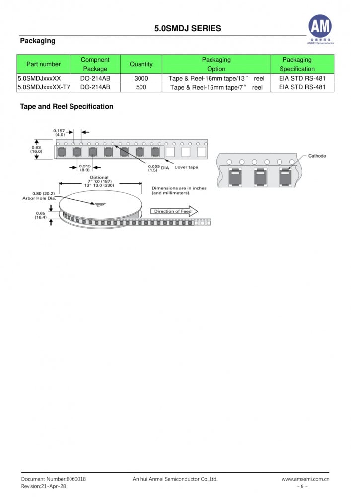 5.0SMDJ85A/T7 datasheet page 6