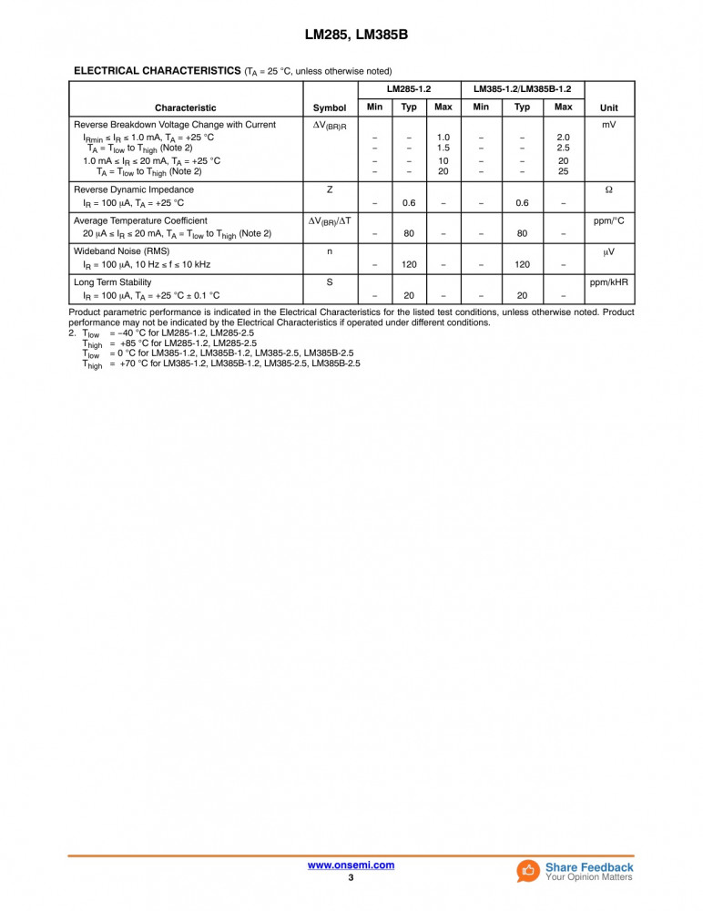 LM385B datasheet page 3