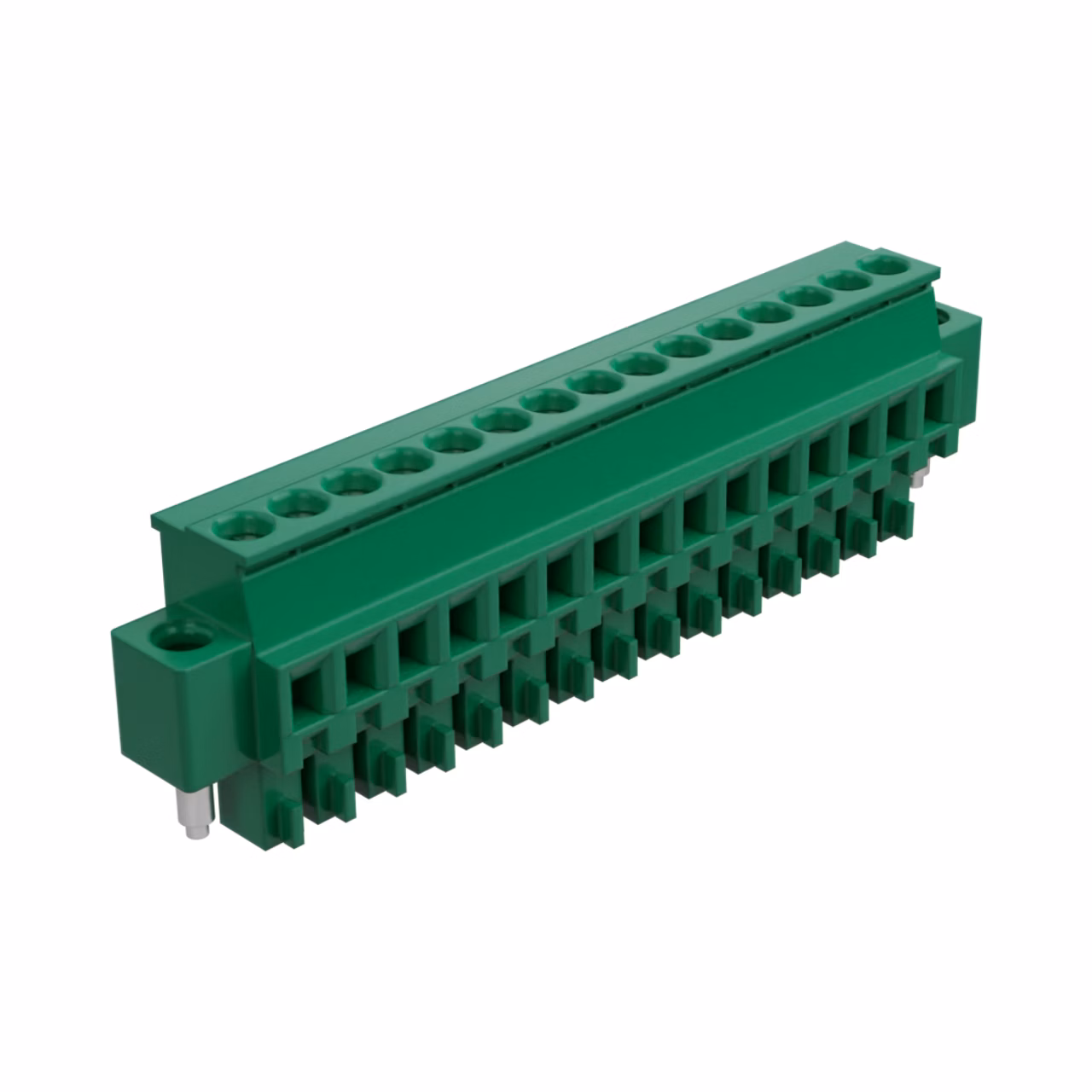 3.81mm Pitch Eurostyle Vertical Plug, with Retention Screws and Reverse Imprinting, Front Wire Entry, Green Housing, 15 Circuits for sale