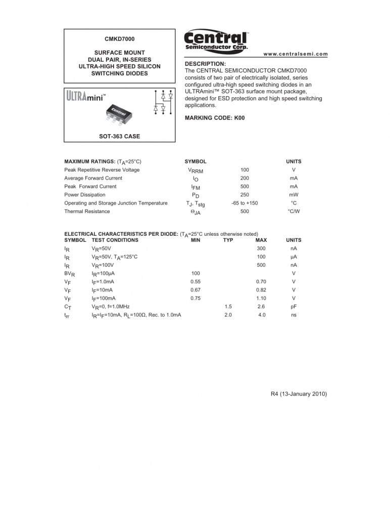 CMKD7000 technical document page 1