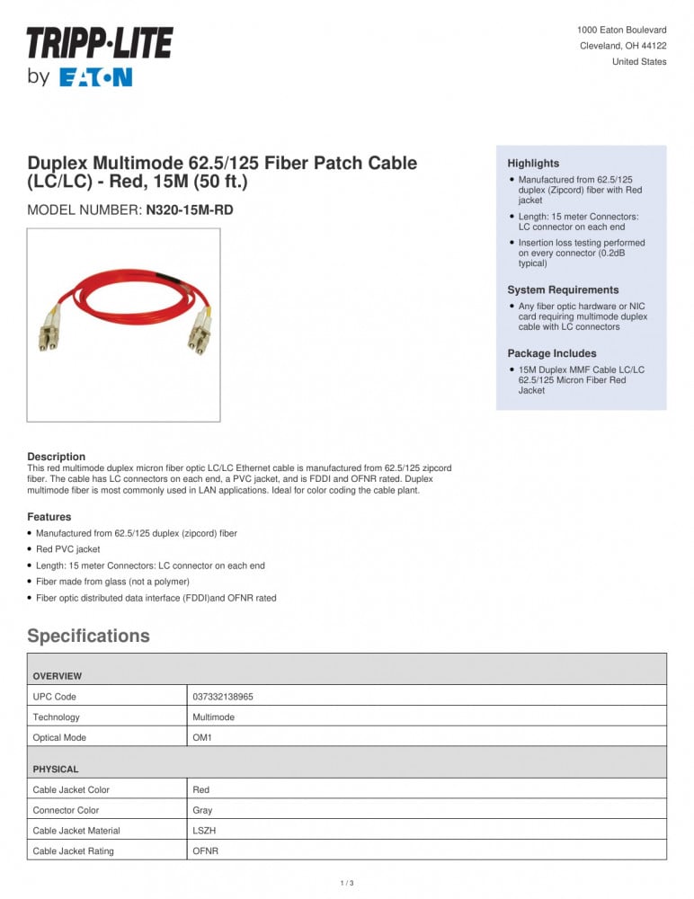 N320-15M-RD technical document page 1