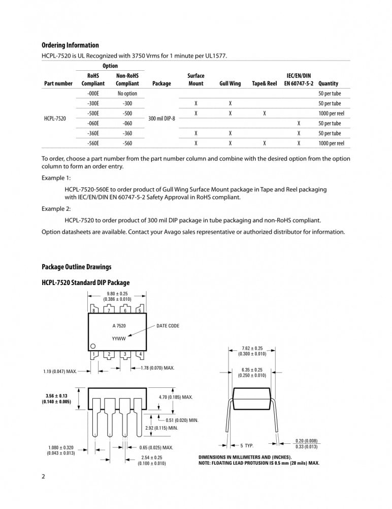HCPL-7520 datasheet page 2
