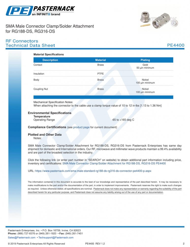 PE4400 technical datasheet page 2
