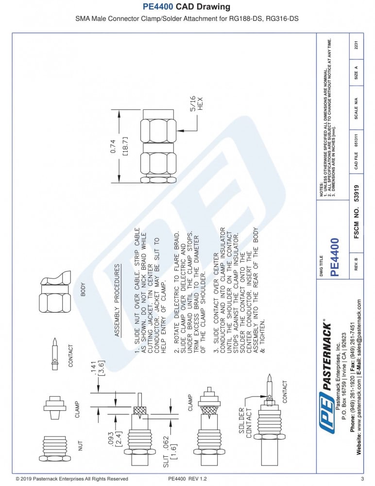 PE4400 technical datasheet page 3