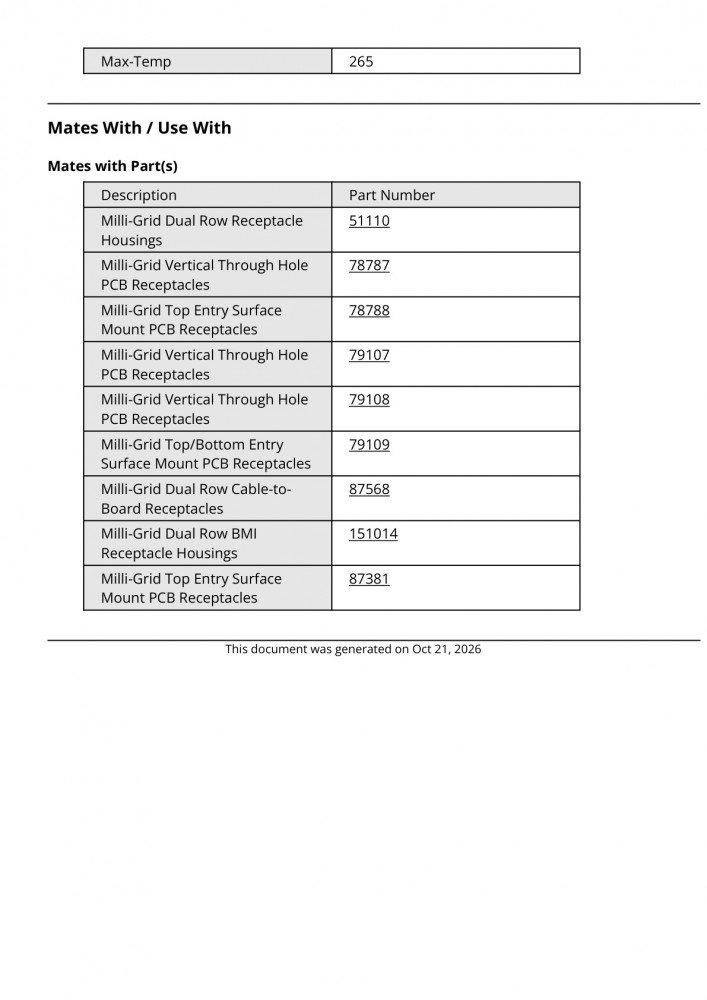 MOLEX 878311011 technical document page 4
