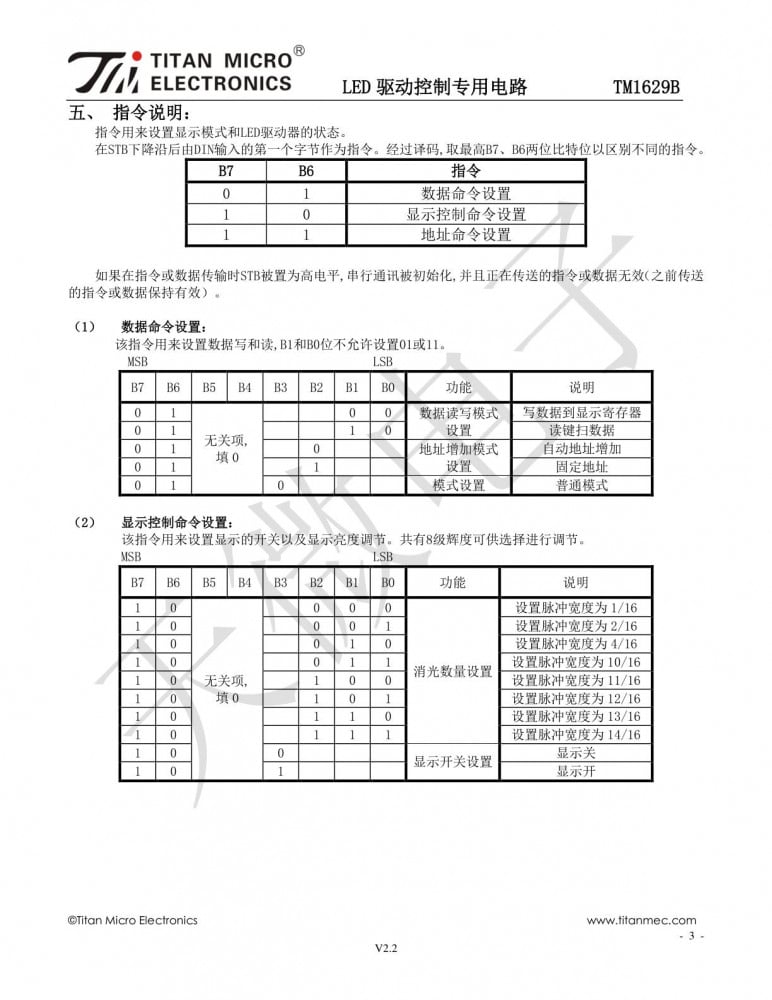 TM1629B technical document page 3