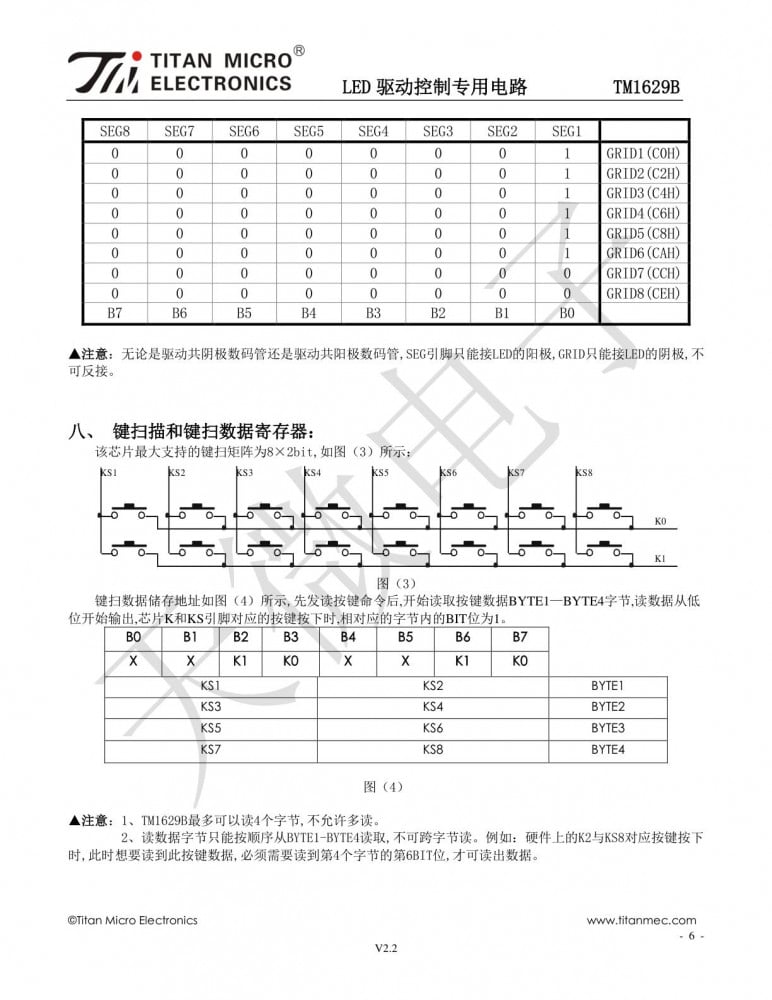 TM1629B technical document page 6