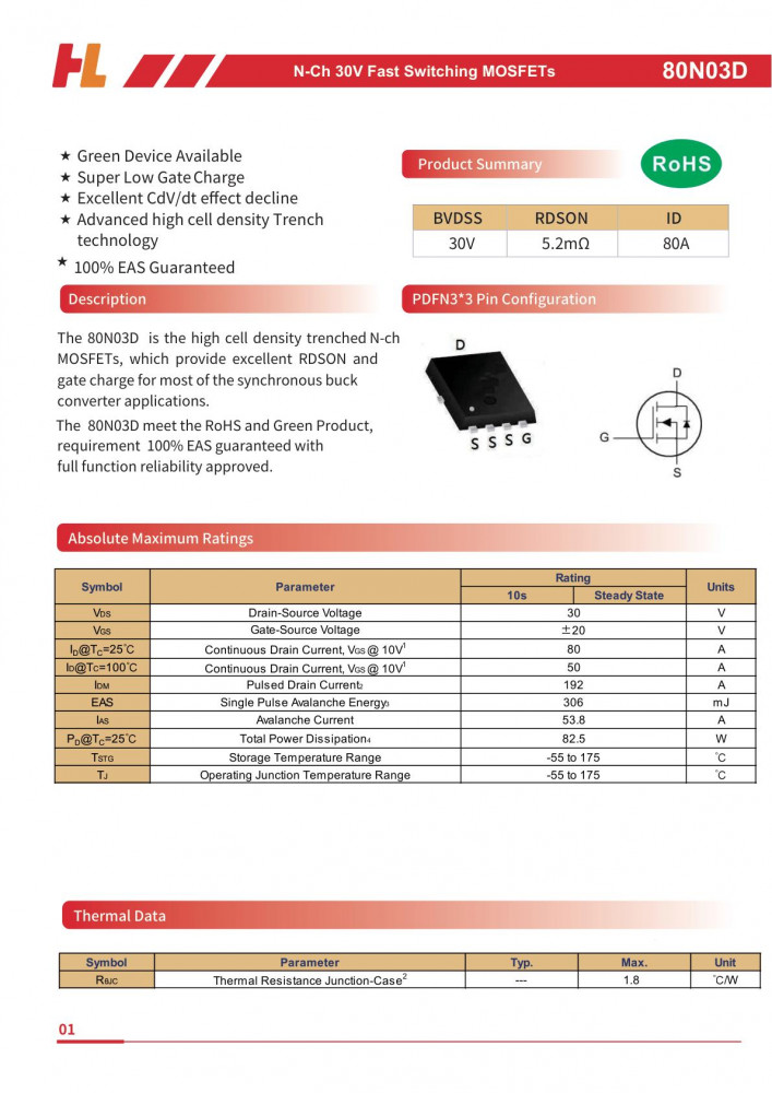 80N03D technical document page 1