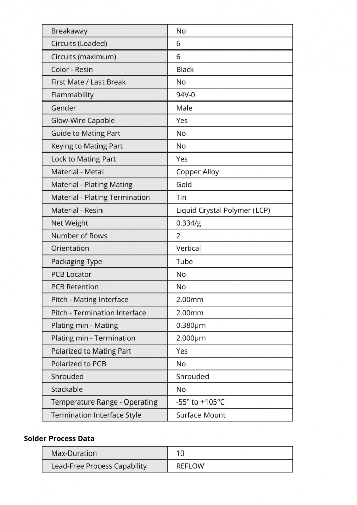 Molex Milli-Grid product specification page 3