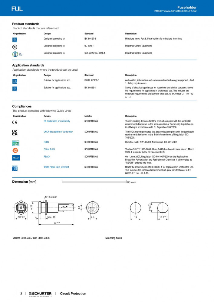 SCHURTER 0031.2303 datasheet page 2