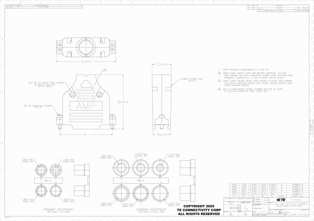 TE Connectivity 5748677-4 technical drawing page