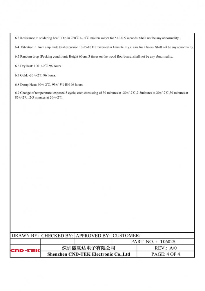 T0602S specification approval page 4
