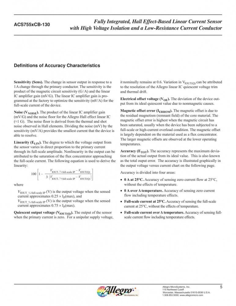 ACS755 datasheet page 5