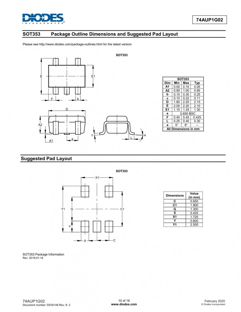 74AUP1G02FZ4-7 datasheet page 10