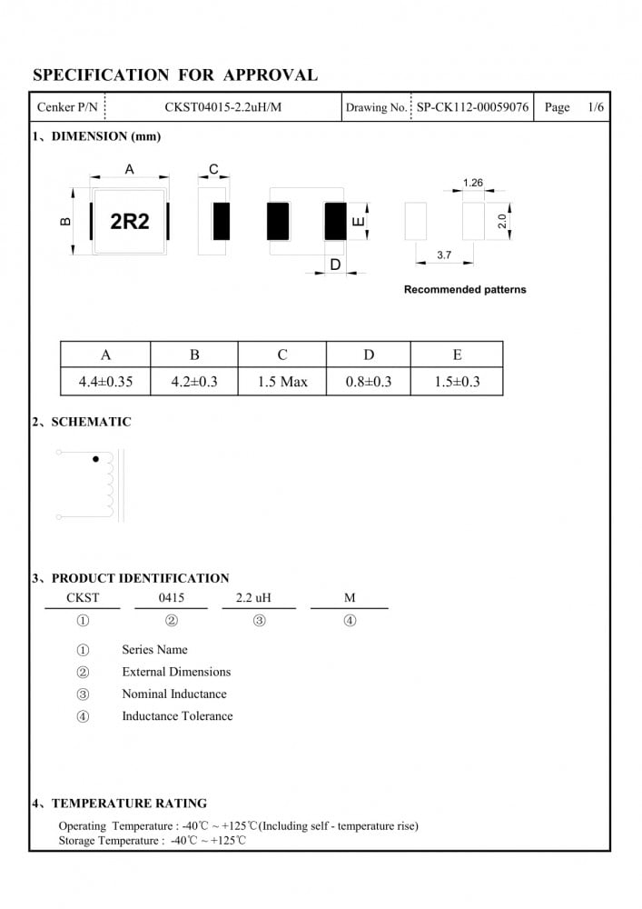 CKST04015-2.2uH/M specification page 3