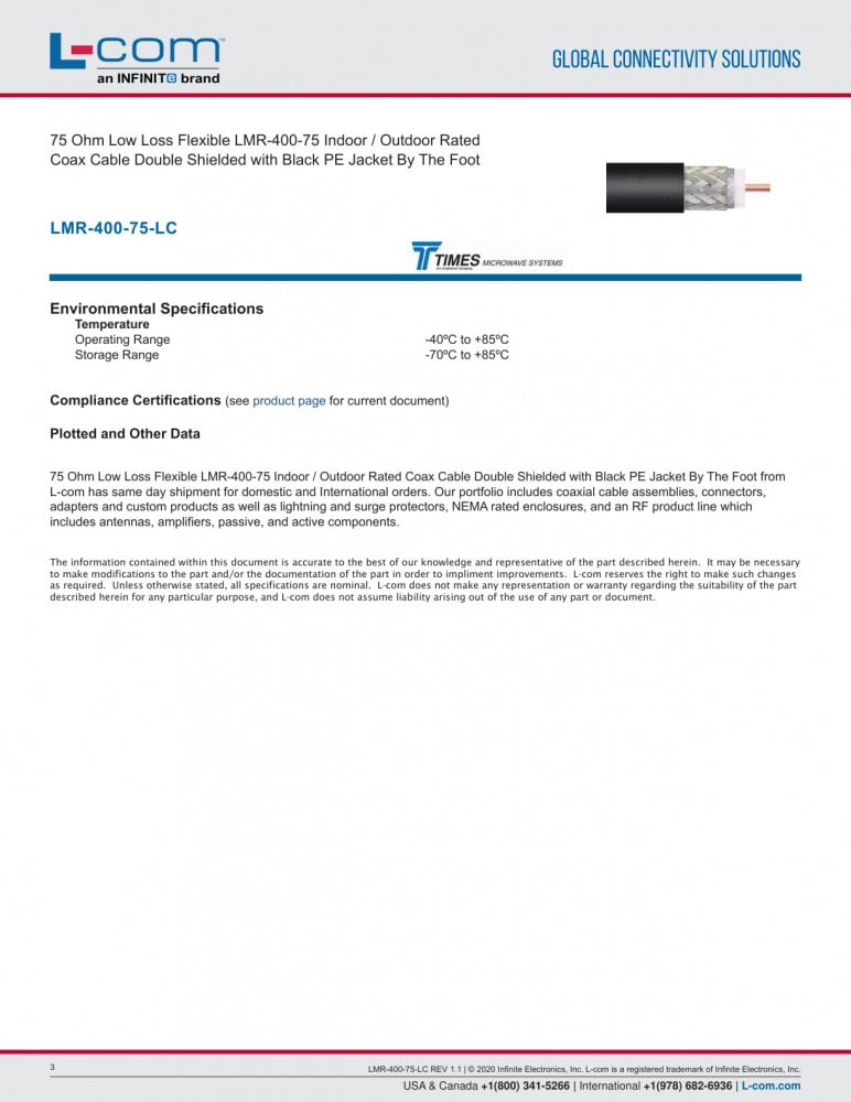 LMR-400-75-LC technical document page 3