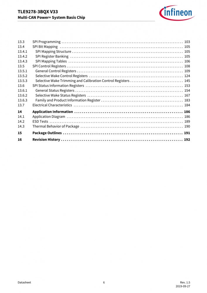TLE9278-3BQX V33 datasheet page 6