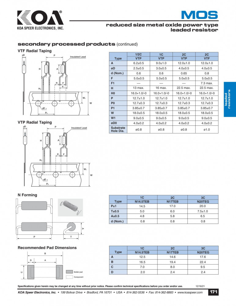 KOA MOS2 series datasheet page 4