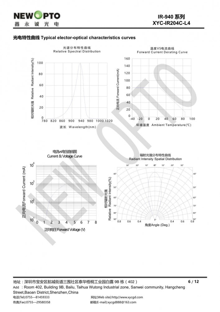 XYC-IR204C-L4 datasheet page 6