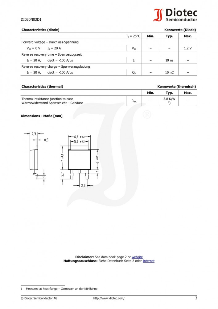 DIOTEC DI030N03D1 technical document, page 3