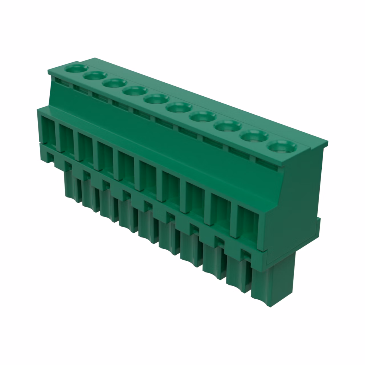 3.81mm Pitch Eurostyle Vertical Plug, Rear Wire Entry, Green Housing, Gold (Au) Plated, 10 Circuits for sale