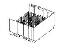 HDM Board-to-Board Backplane Header, Vertical, Press-Fit, Closed End, 72 Circuits
