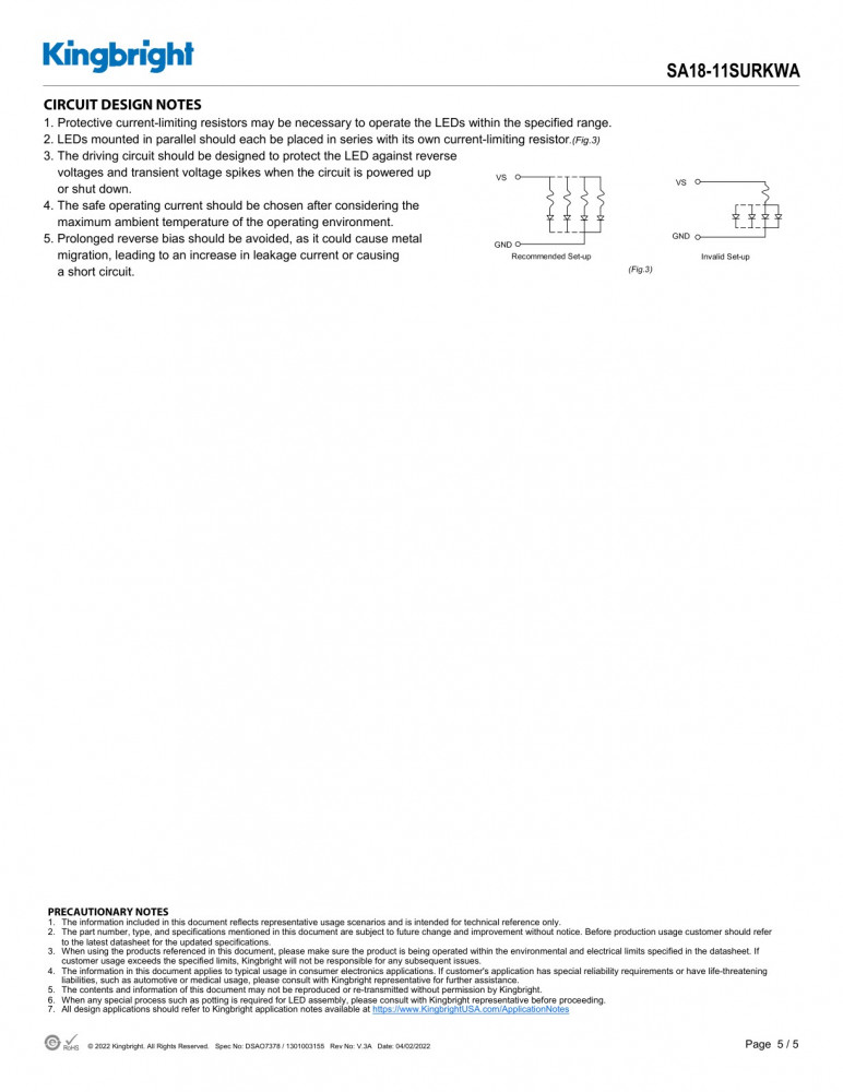 SA18-11SURKWA datasheet page 5