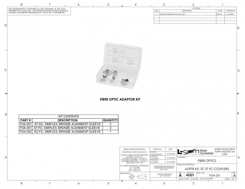 FOA-231 technical document page