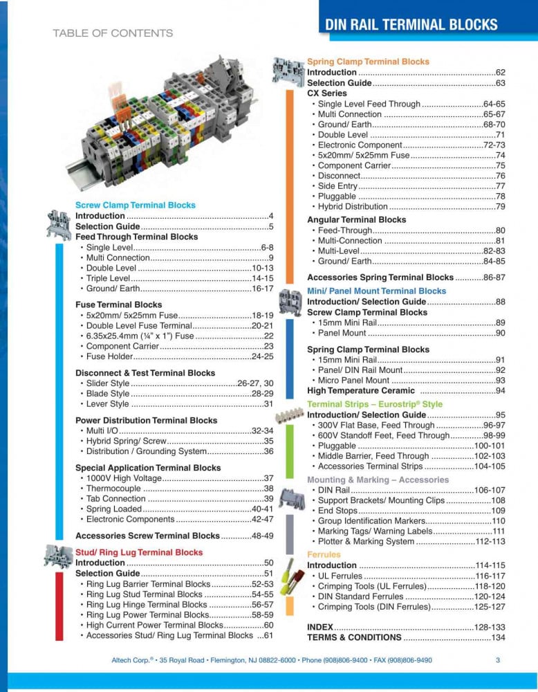 Altech terminal block document page 3