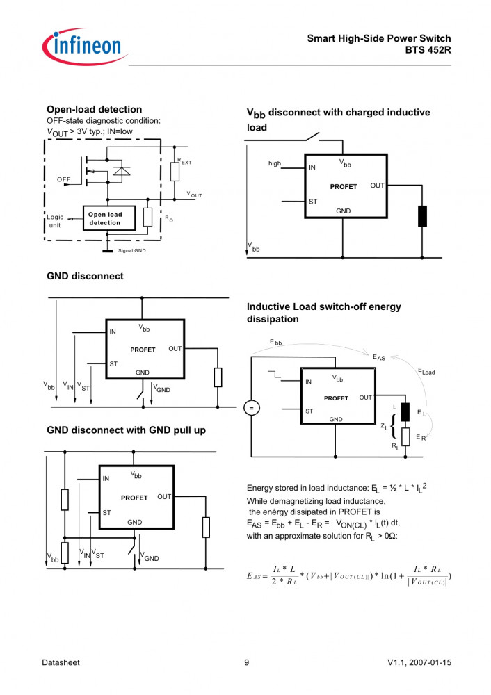 BTS452R datasheet page 9