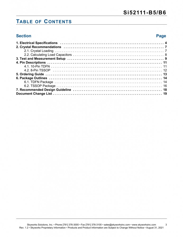 SI52111 technical document page 3
