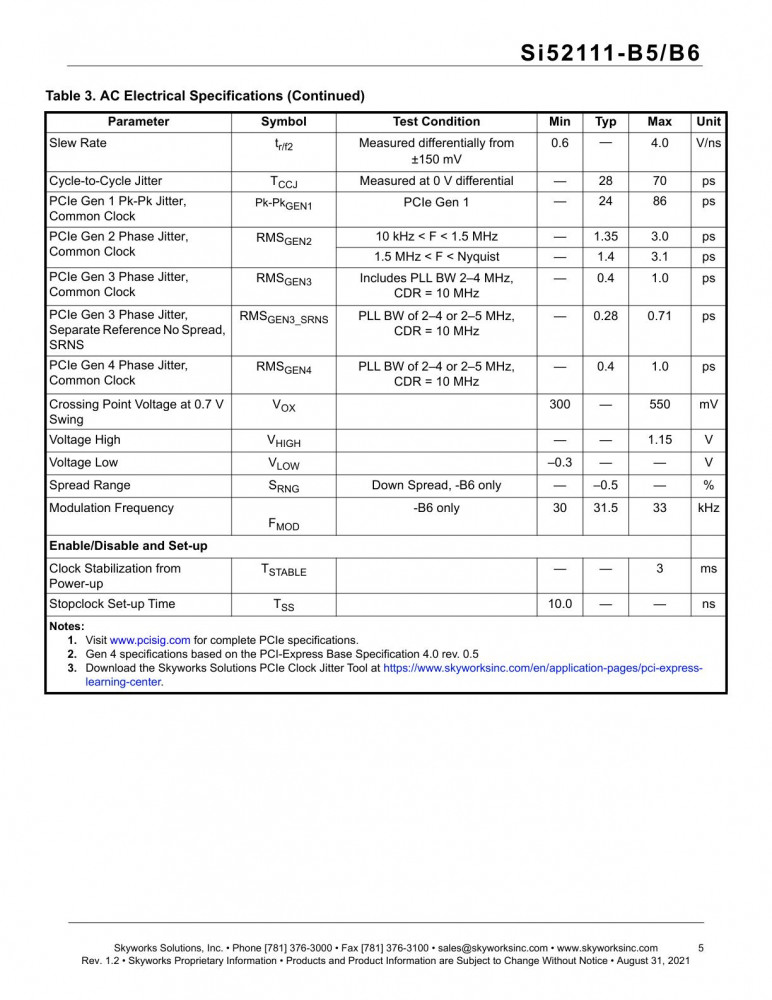 SI52111 technical document page 5