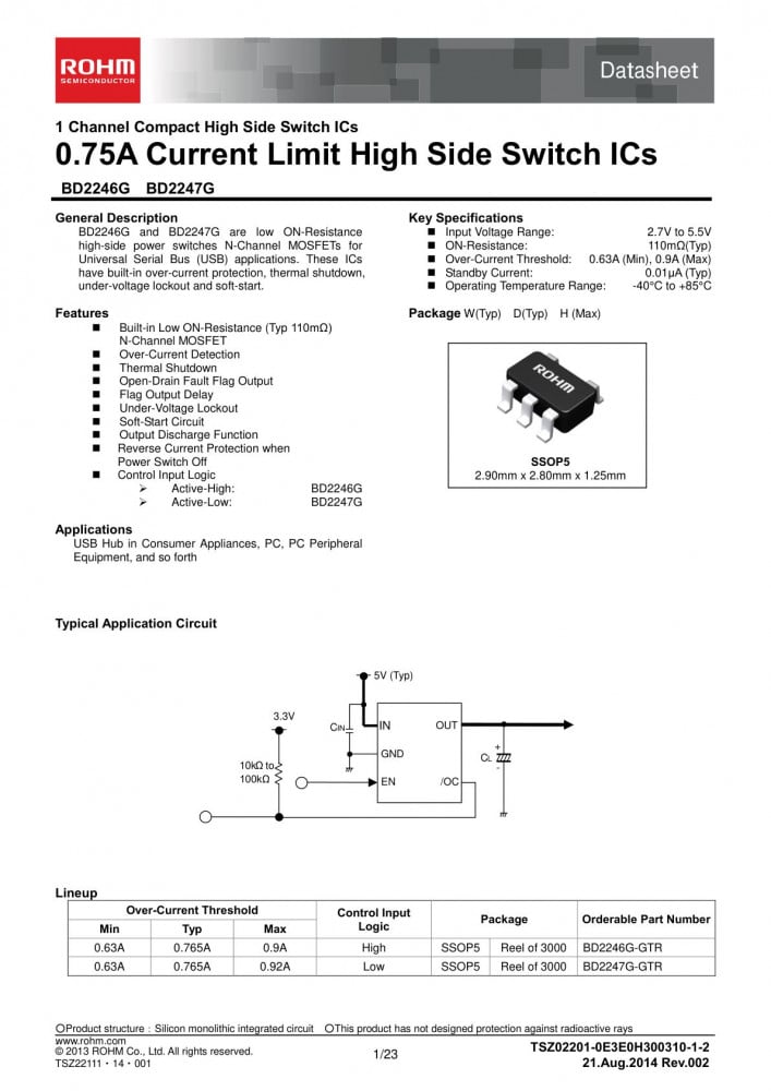 BD2247G-GTR datasheet page 1